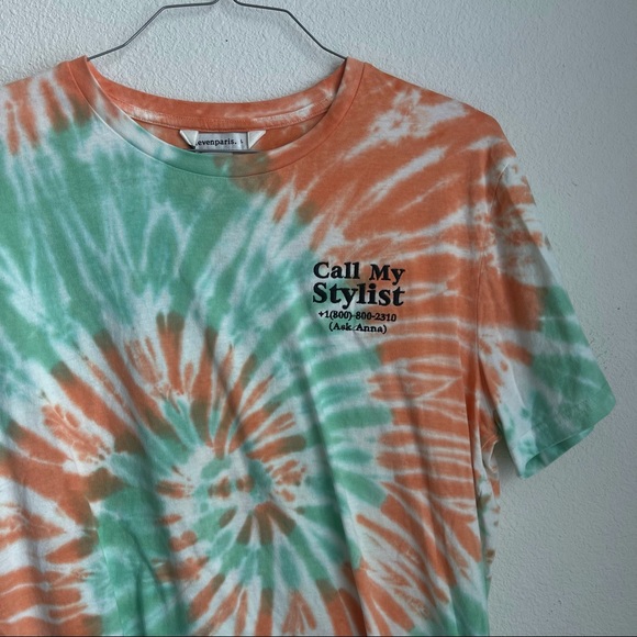Eleven Paris | Shirts | Eleven Paris Call My Stylist Tie Dye Tee T ...
